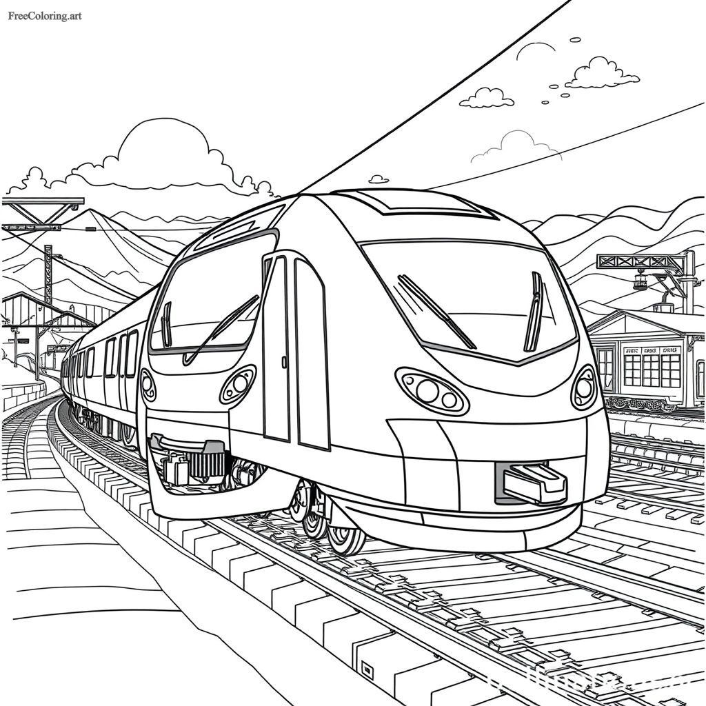 30 páginas para colorear de tren gratis para descargar e imprimir